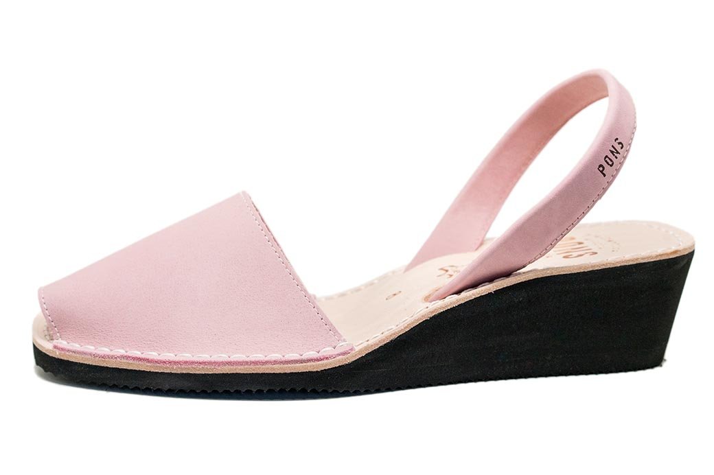 Pons Wedge Light Pink Avarca Sandals in Natural Leather for Women ...